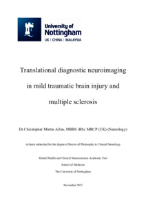 Translational diagnostic neuroimaging in mild traumatic brain injury and multiple sclerosis ...